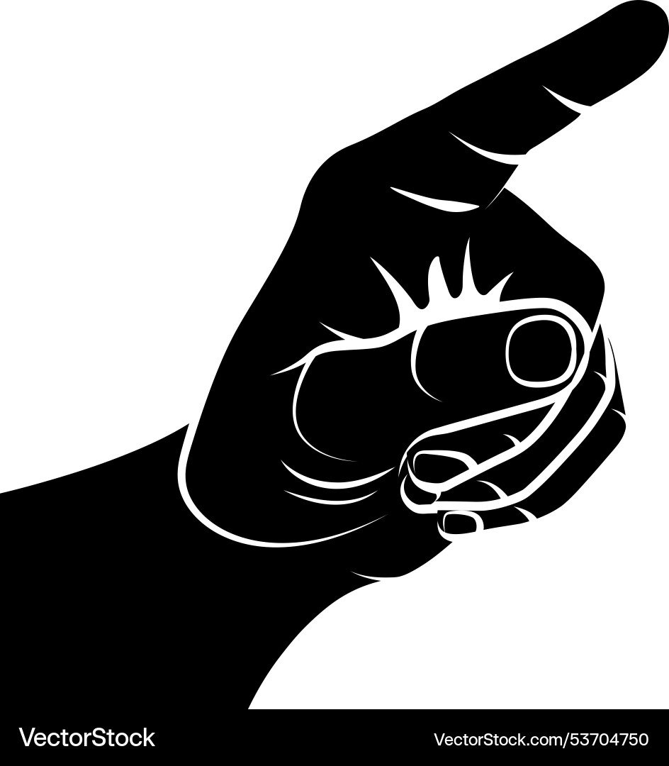 Pointing Finger Silhouette Royalty Free Vector Image