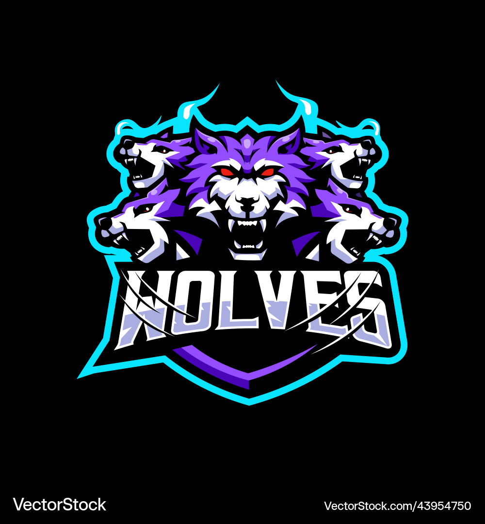 Wolves mascot logo Royalty Free Vector Image - VectorStock