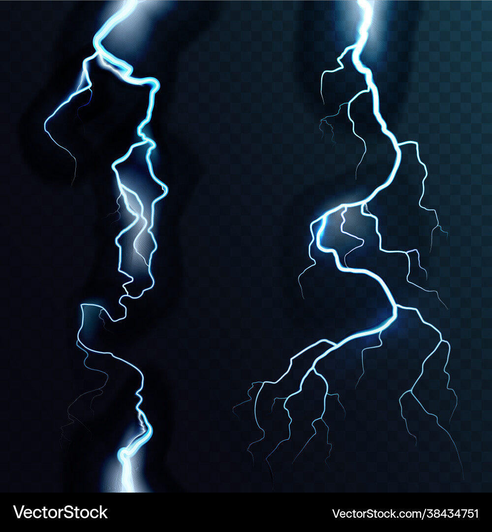 Abstract electric blue lightning two Royalty Free Vector