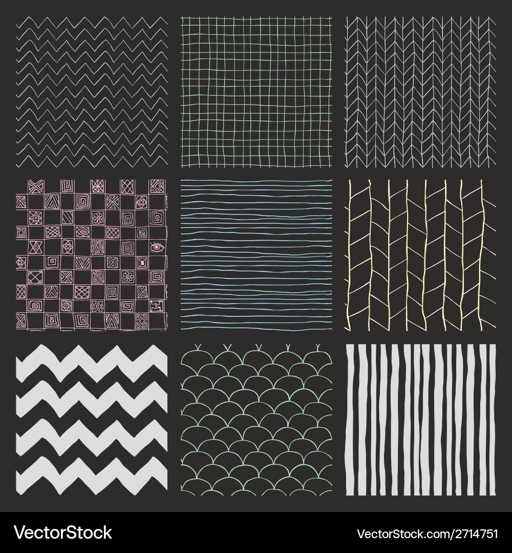 Abstract hand drawn seamless background patterns Vector Image