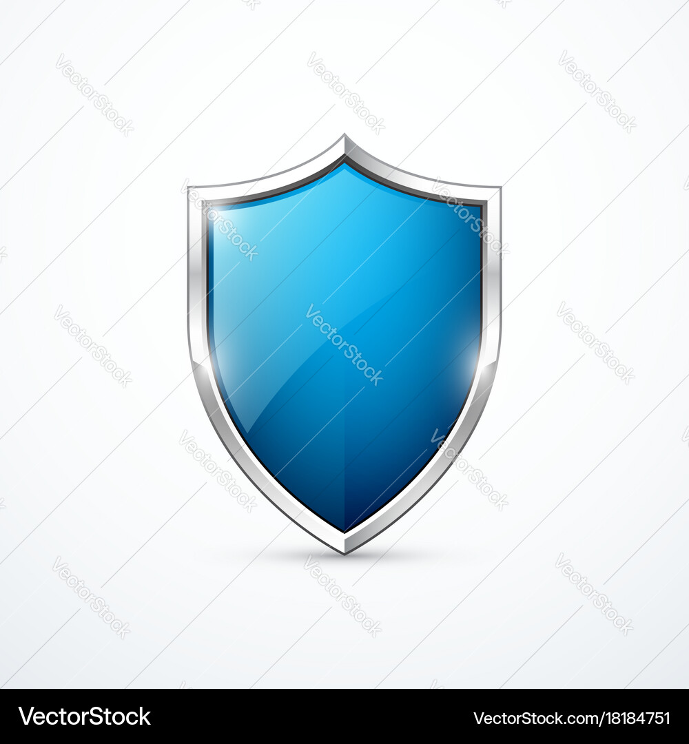 Blue shield Royalty Free Vector Image - VectorStock