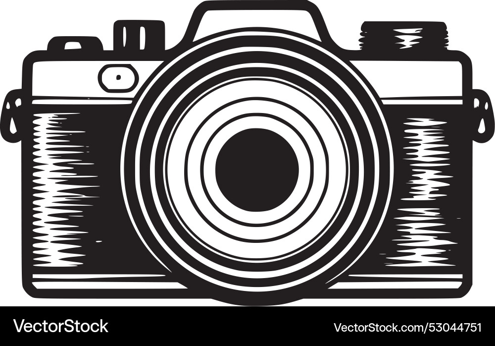 Camera - black and white isolated icon Royalty Free Vector