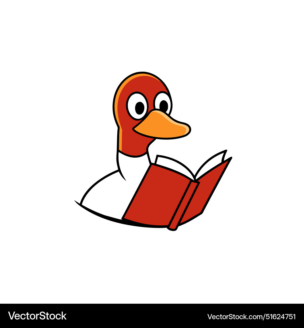 Canvasback duck reading icon Royalty Free Vector Image
