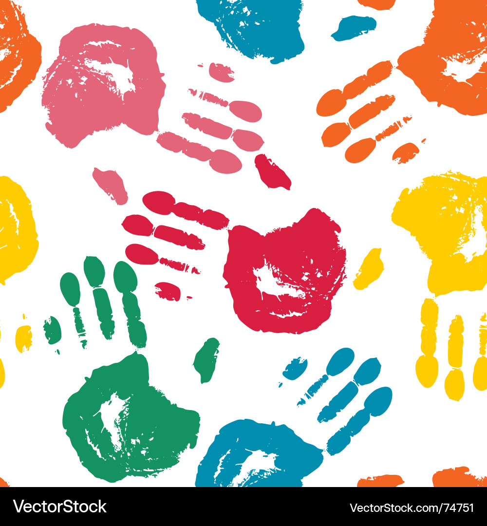 Colorful Palm Prints Background Royalty Free Vector Image