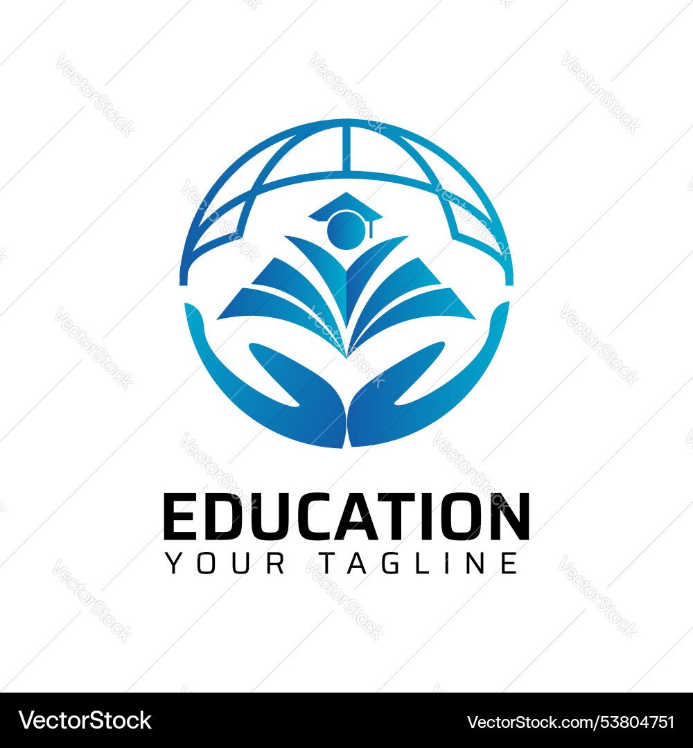 Creative education logo design template Royalty Free Vector