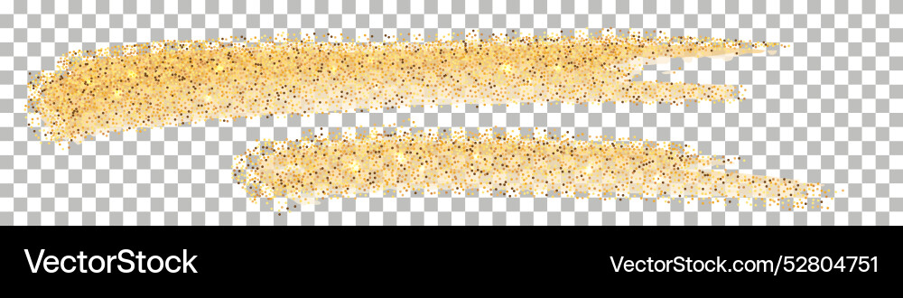 Gold glitter powder brush strokes dot particles Vector Image