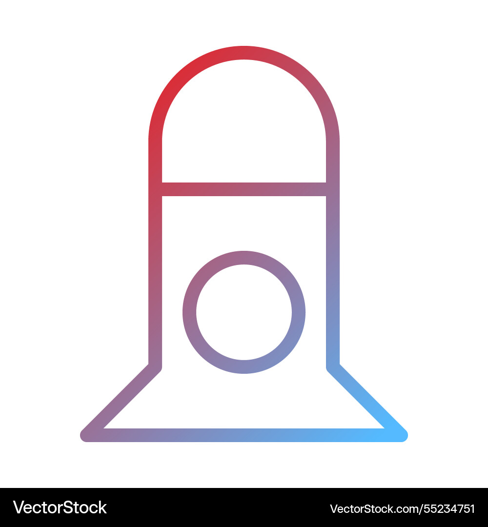 Gradient icon with rounded top and central circle Vector Image
