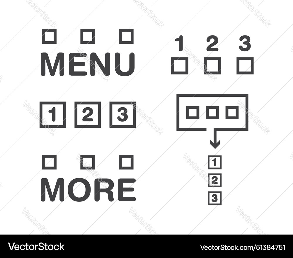 Hamburger menu icon buttons for website ui Vector Image