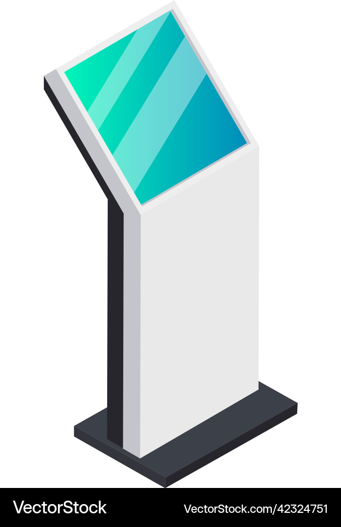 Isometric interactive kiosk Royalty Free Vector Image