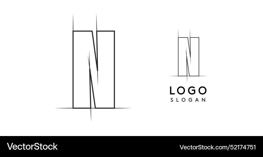 Letter n pencil drawn architectural blueprint Vector Image