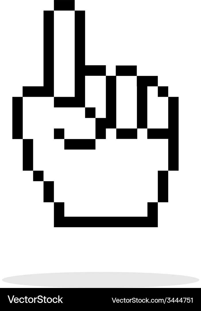 One finger pixel hand cursor icon on white Vector Image
