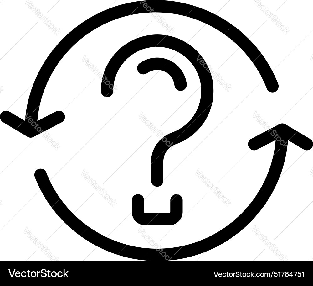 Question mark rotating with arrows forming Vector Image
