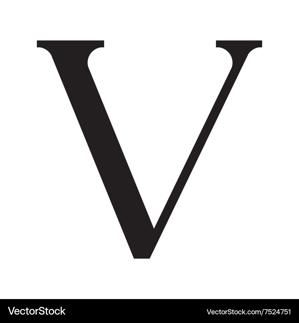 Vintage style letter v Royalty Free Vector Image