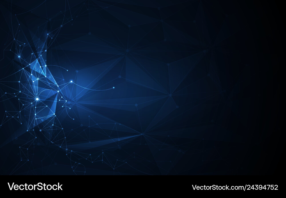 3d geometric polygon with molecule structure Vector Image