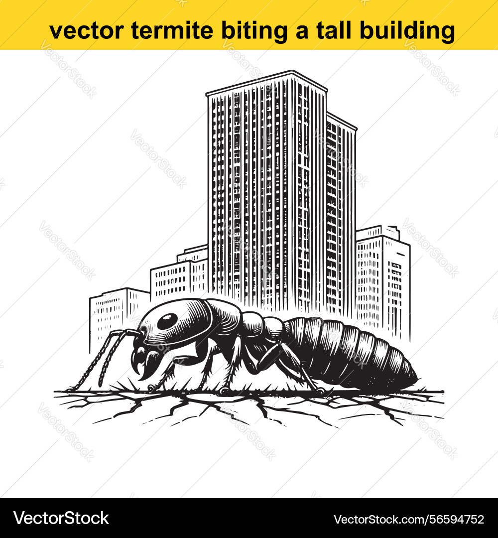 Ai-generated termite destroying skyscraper pest Vector Image