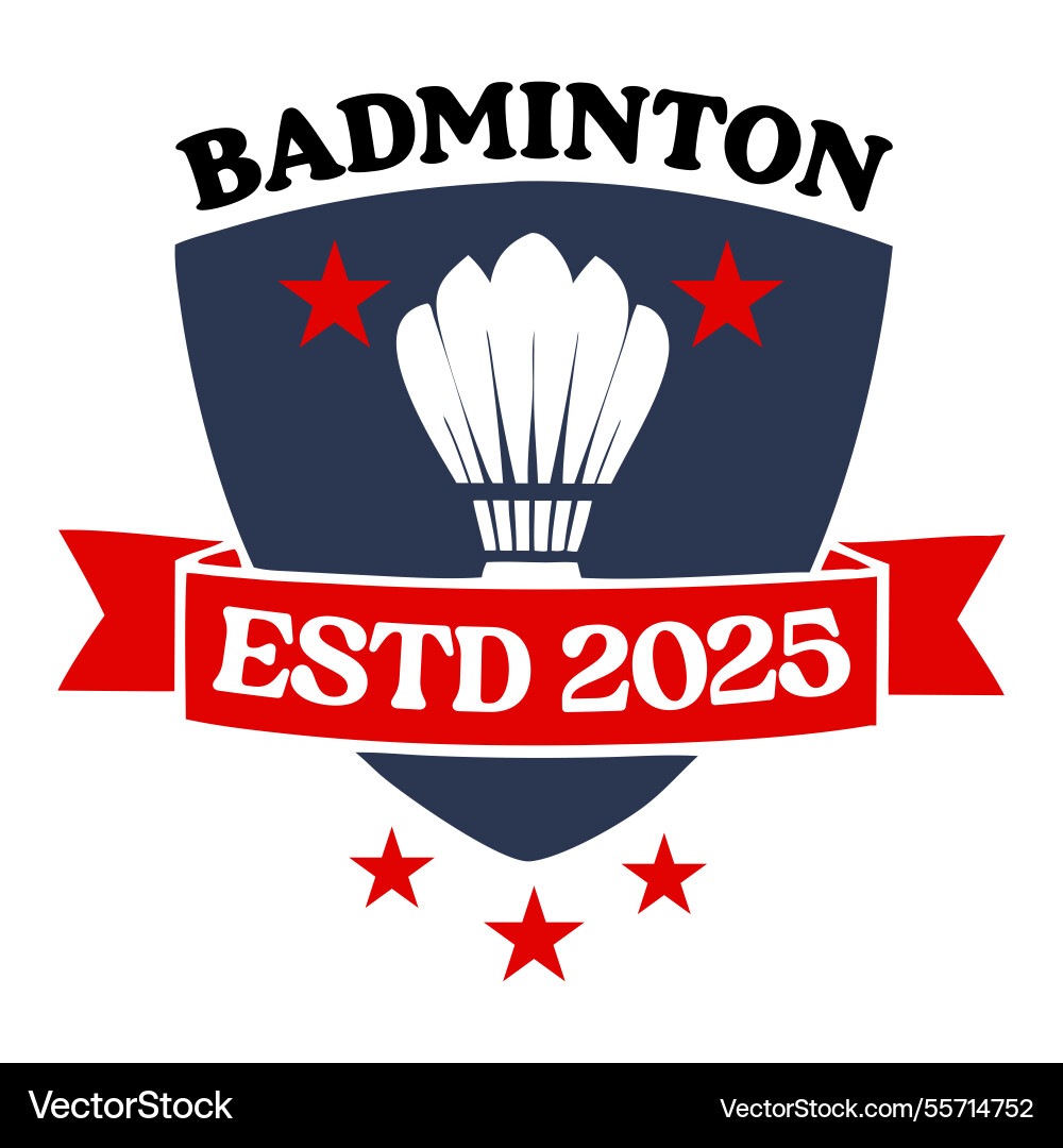 Badminton estd 2025 t-shirt design Royalty Free Vector Image