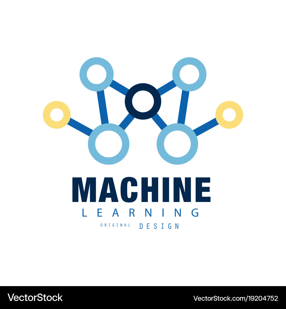Creative machine learning logo artificial Vector Image