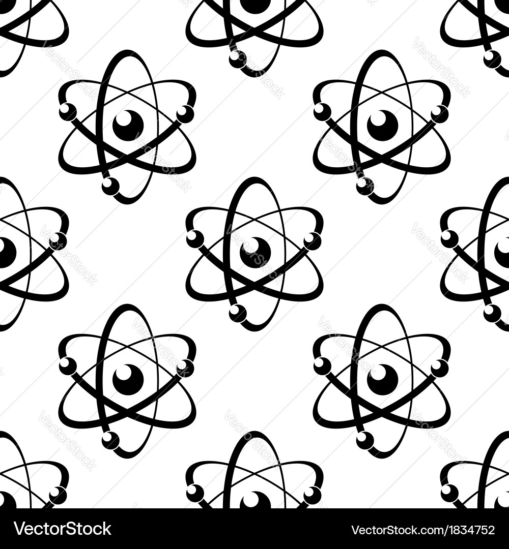 Seamless pattern with atoms on white background Vector Image