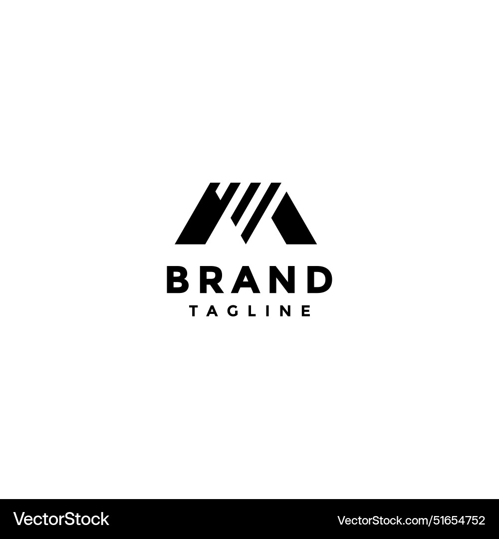 Simple initial letter mv logo design Royalty Free Vector