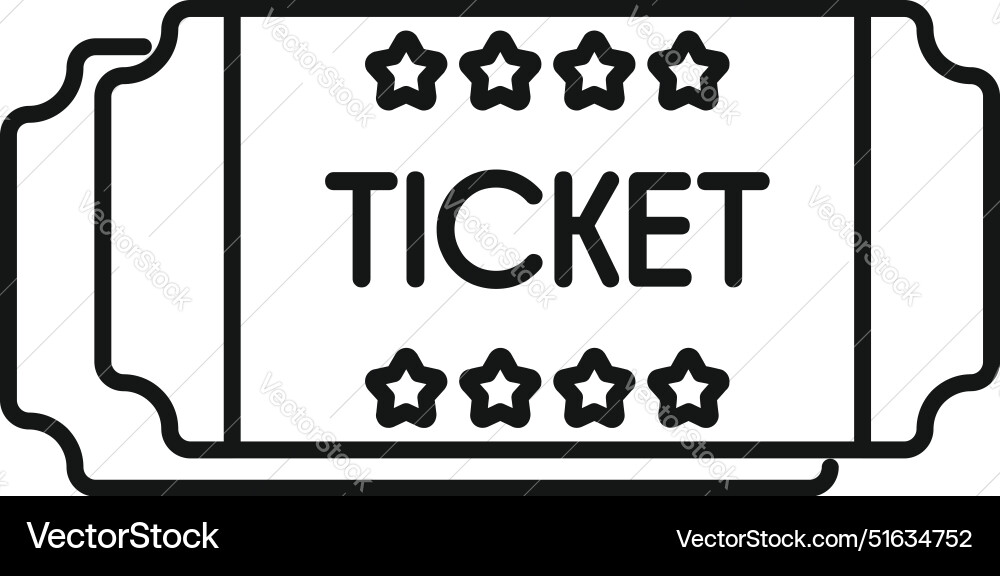 Ticket admit one icon showing entry to event or Vector Image