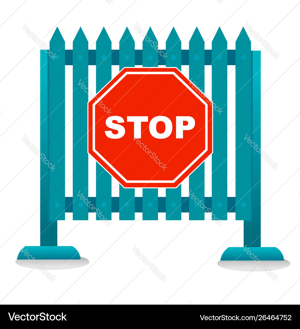 Traffic barrier stop sign Royalty Free Vector Image