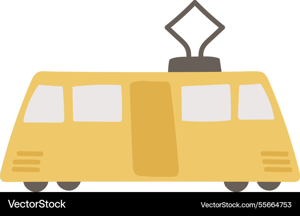 Cartoon tram transport Royalty Free Vector Image