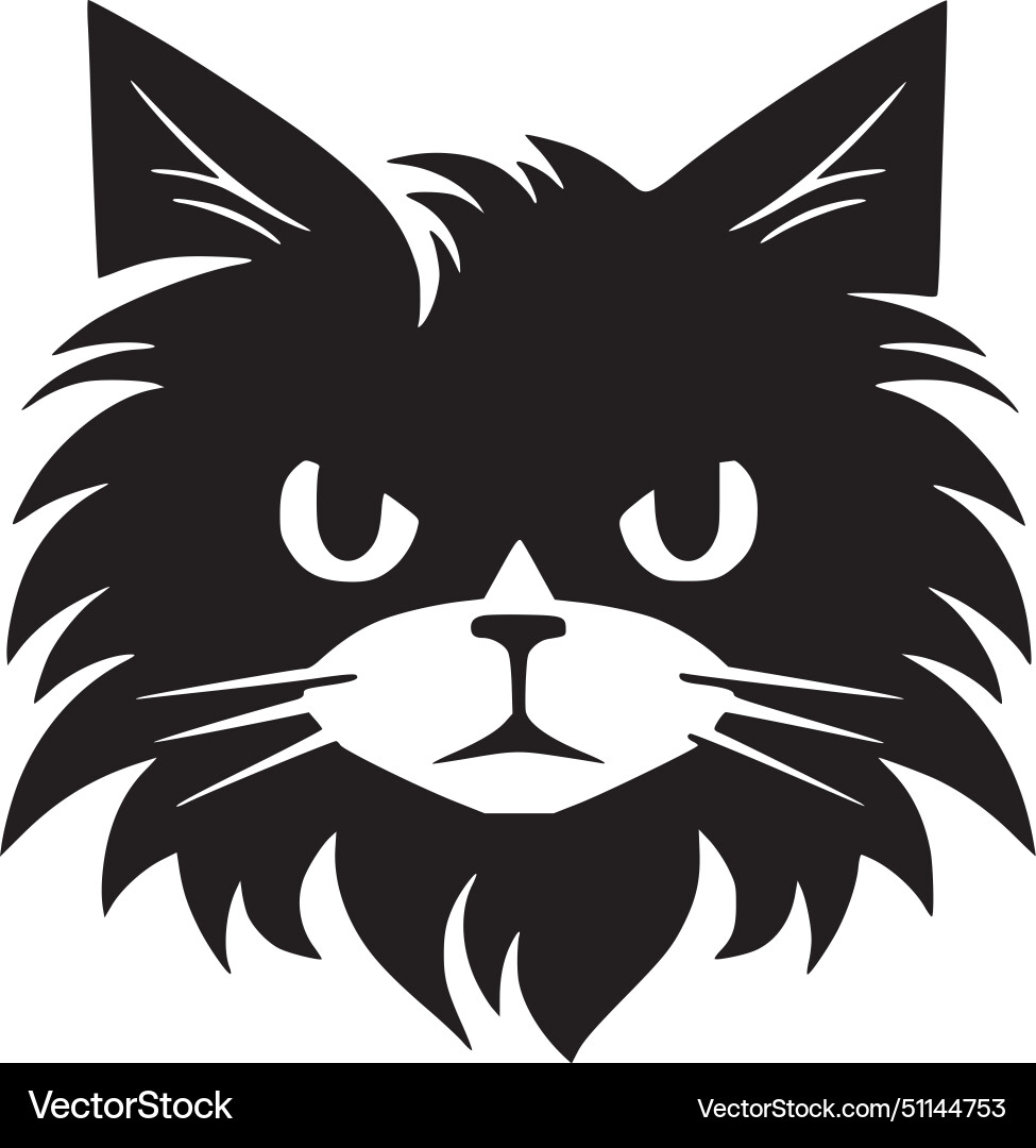 Cat - black and white Royalty Free Vector Image