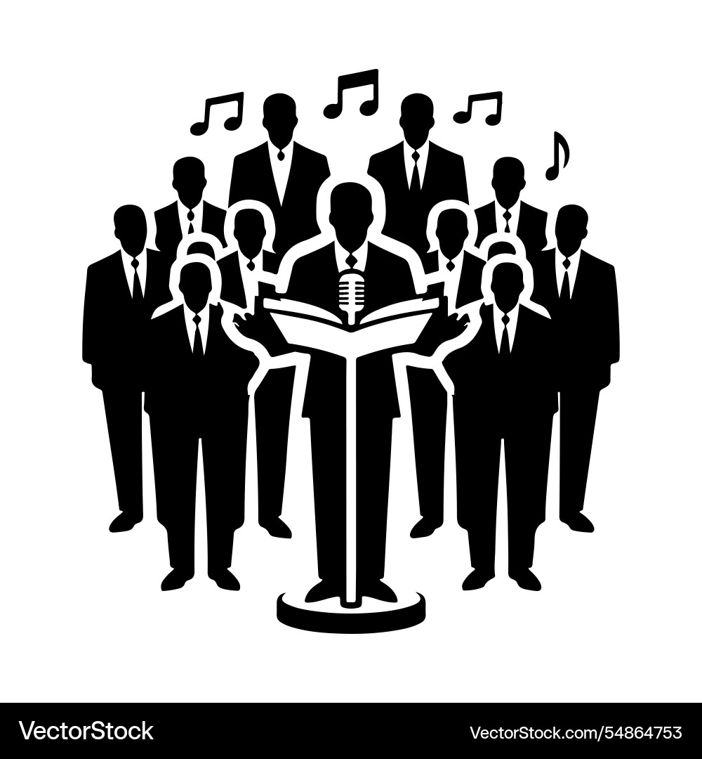 Creative choir and special guests silhouette Vector Image