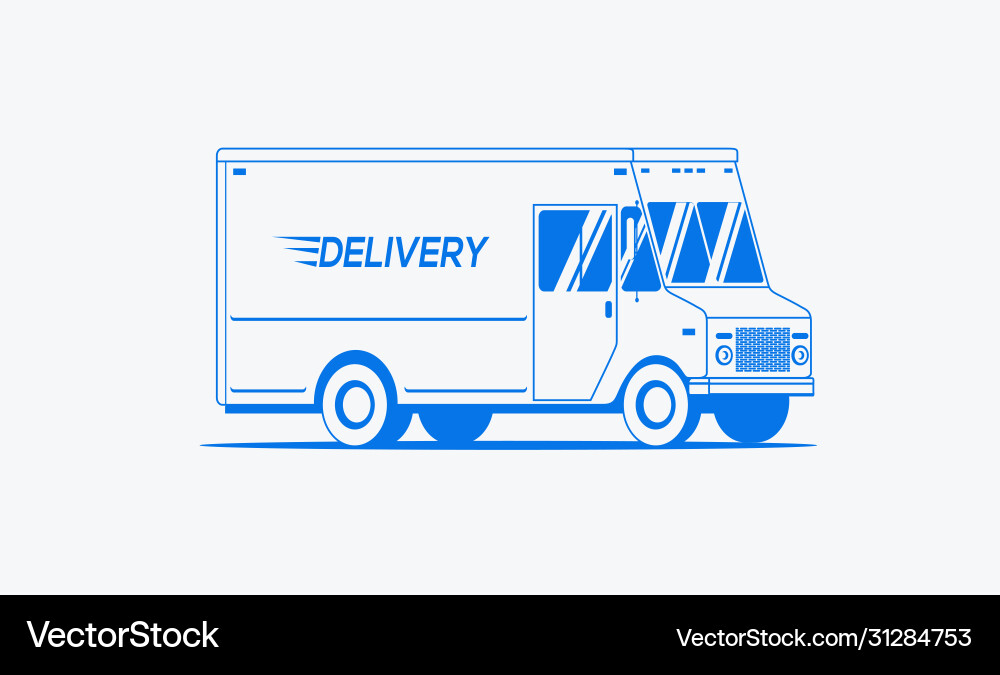 Delivery Truck Outline - Logistics Royalty Free Vector Image
