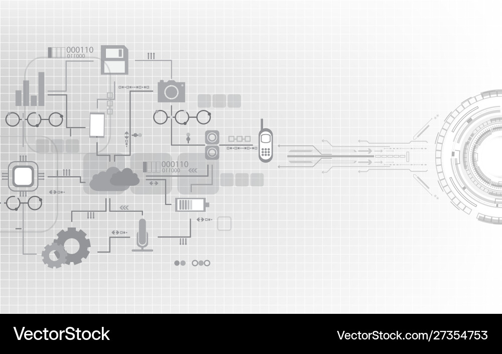 Digital communication network system computer Vector Image