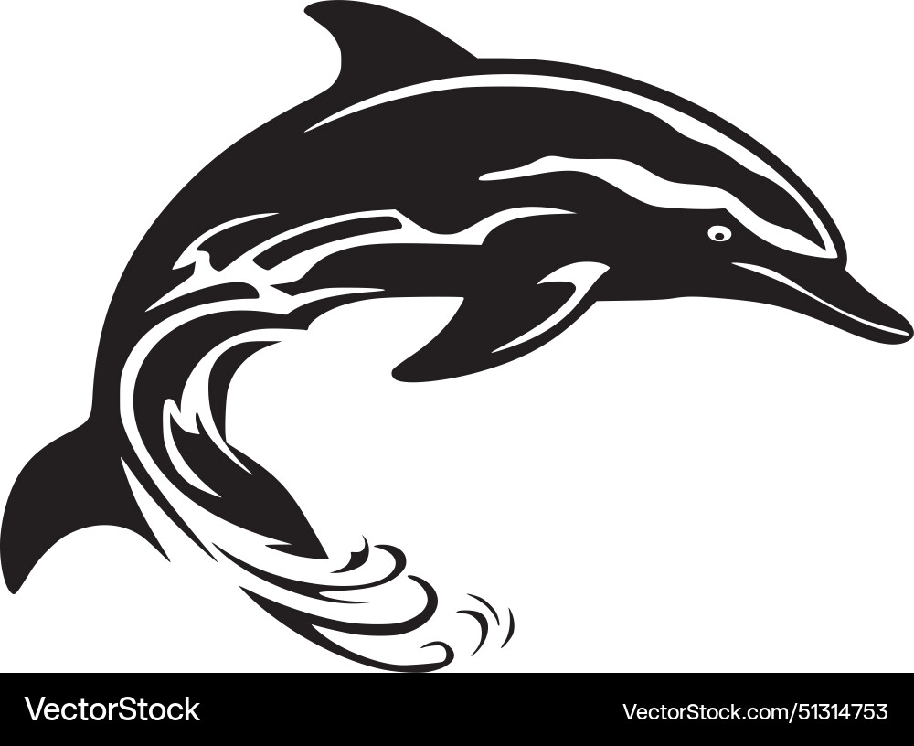 Dolphin - minimalist and simple silhouette Vector Image