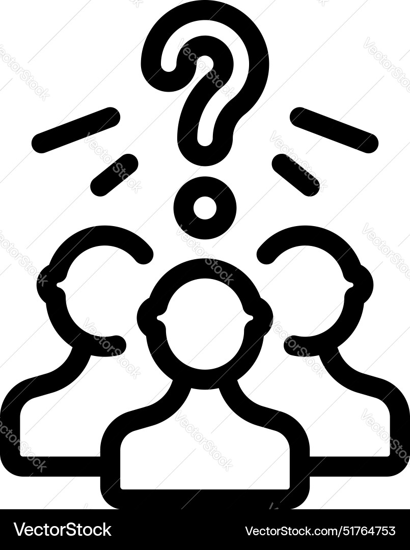 Group of people thinking brainstorming Royalty Free Vector