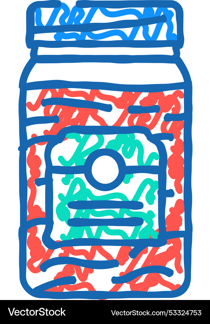 Kimchi jar korean cuisine icon doodle Royalty Free Vector