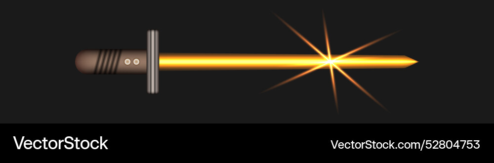 Laser sword golden light glolwing blade weapon Vector Image