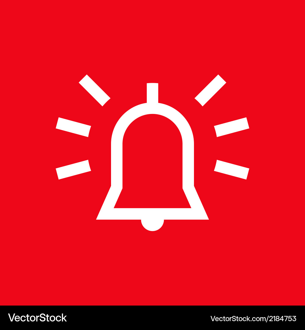 Red Alarm Bell Icon Royalty Free Vector Image - VectorStock