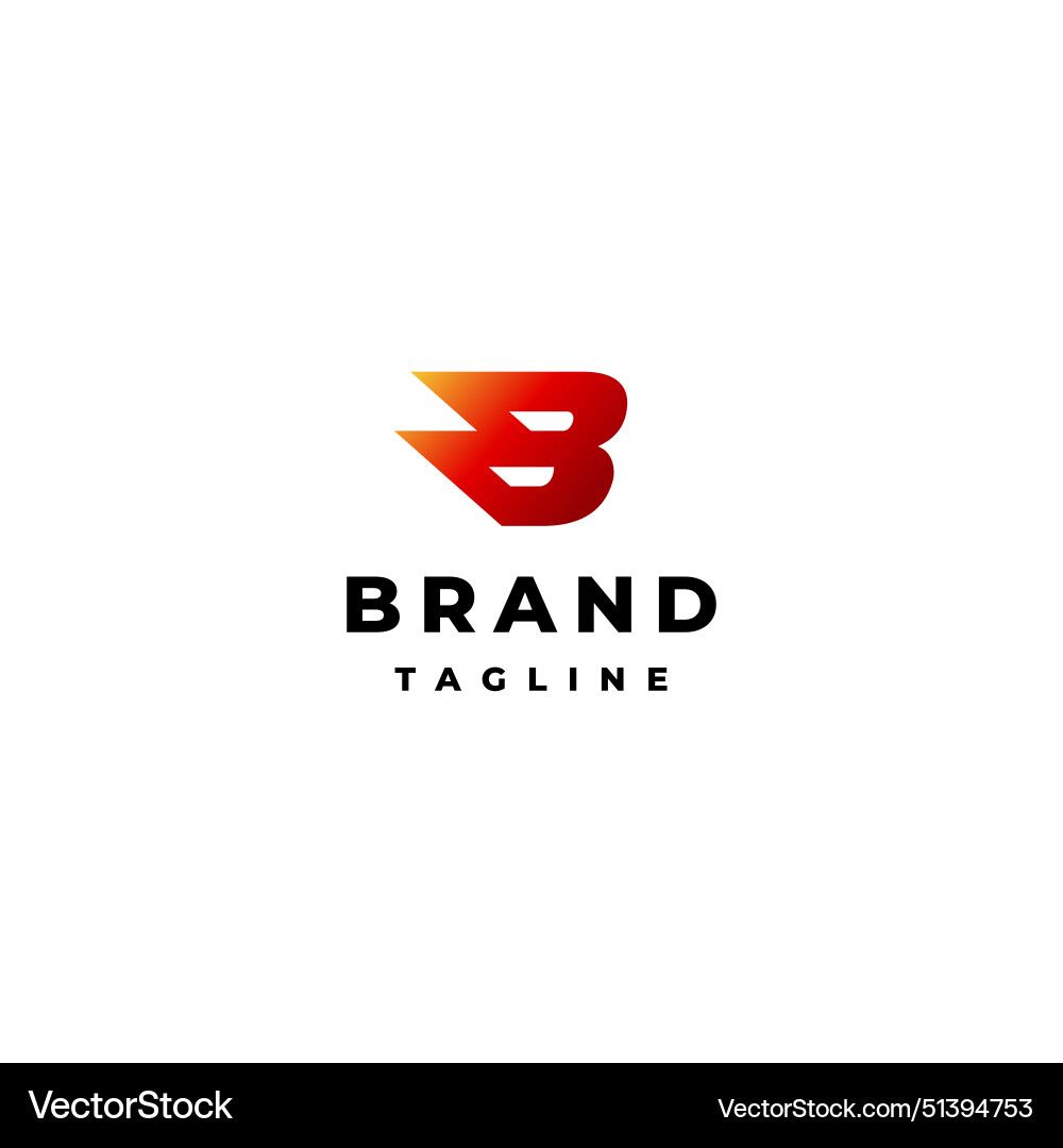 Simple fast initial letter b logo design Vector Image