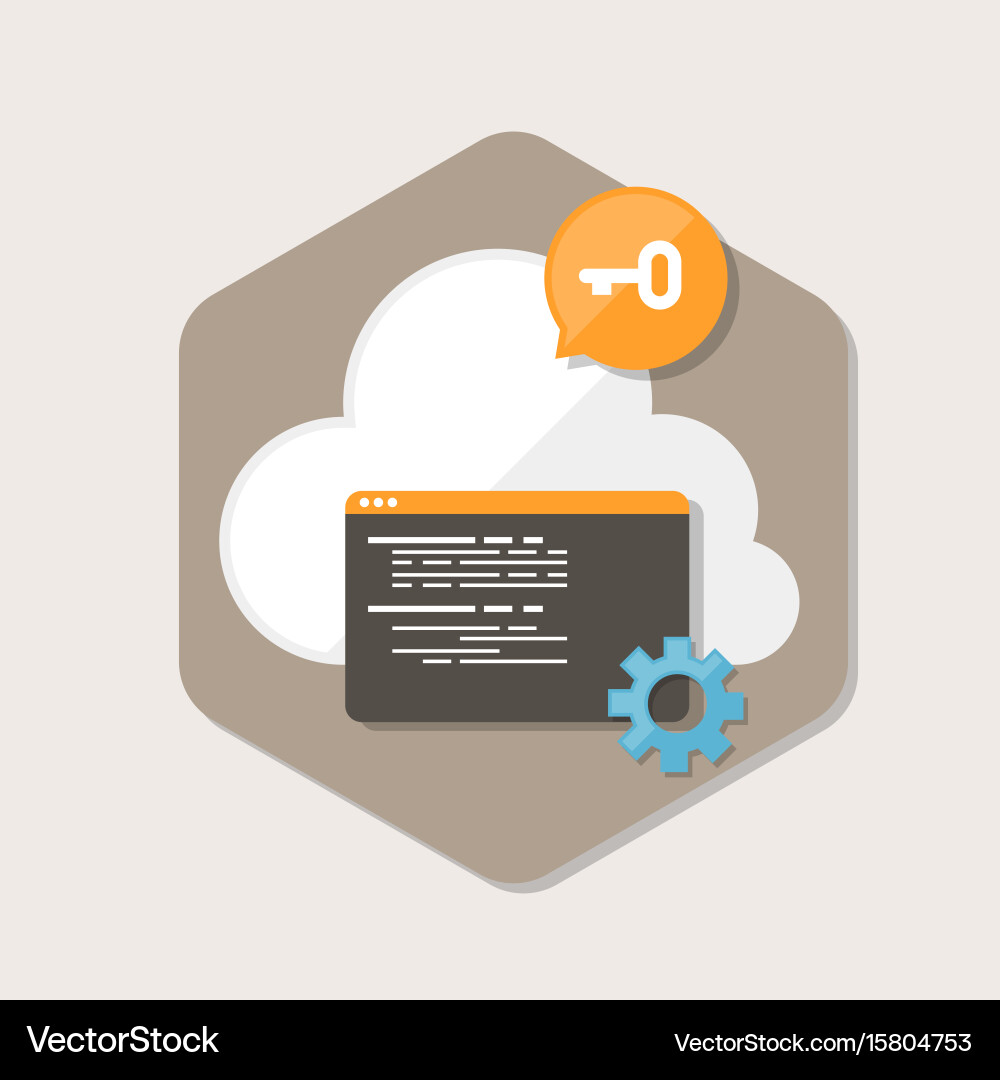 Software secure cloud icon in flat style Vector Image