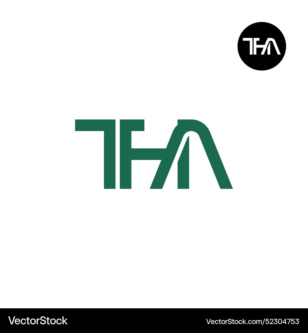 Tha logo letter monogram design Royalty Free Vector Image