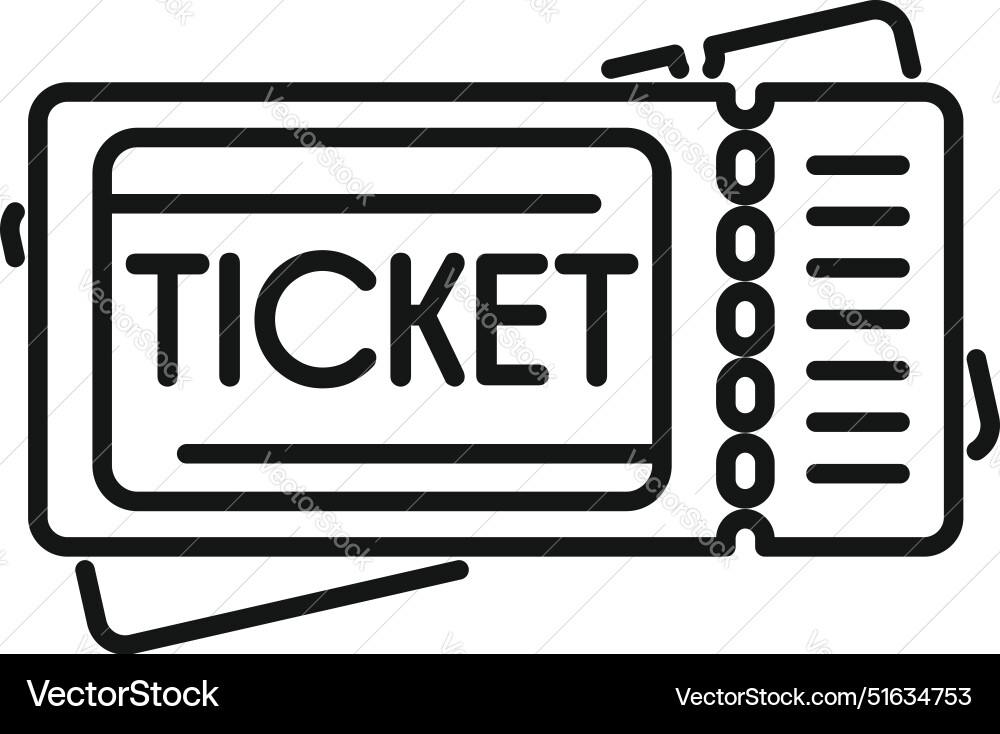 Ticket control concept using simple black outline Vector Image