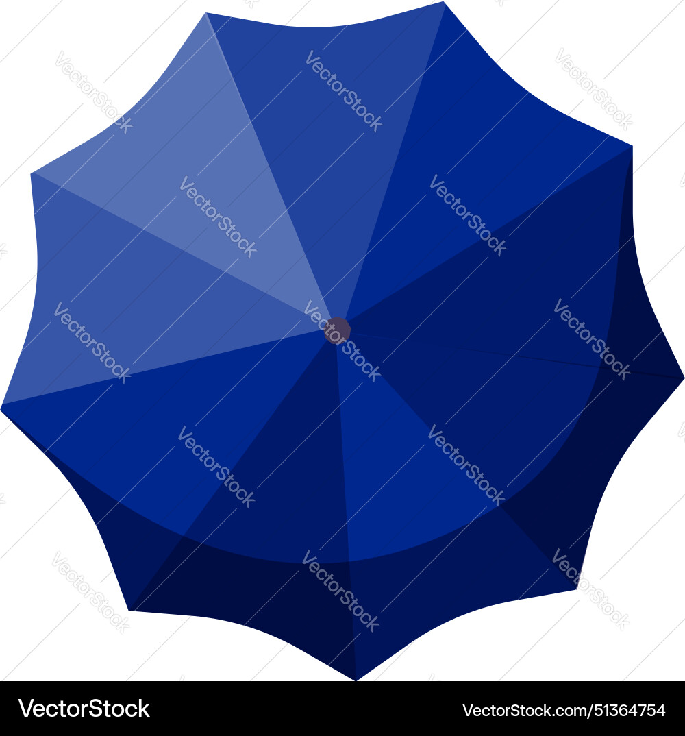 A blue umbrella top view Royalty Free Vector Image