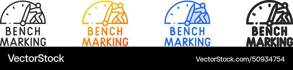 Benchmarking iconthin linear gradient blue stroke Vector Image