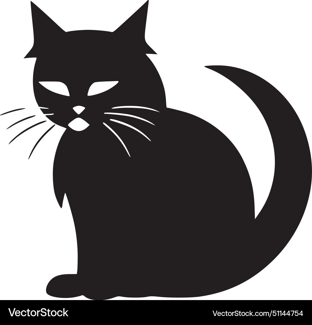 Cat - black and white Royalty Free Vector Image
