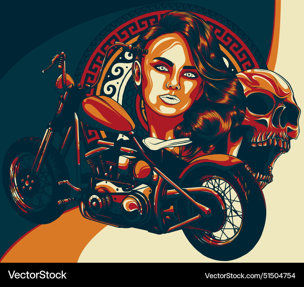 Chopper motorcycle Royalty Free Vector Image - VectorStock