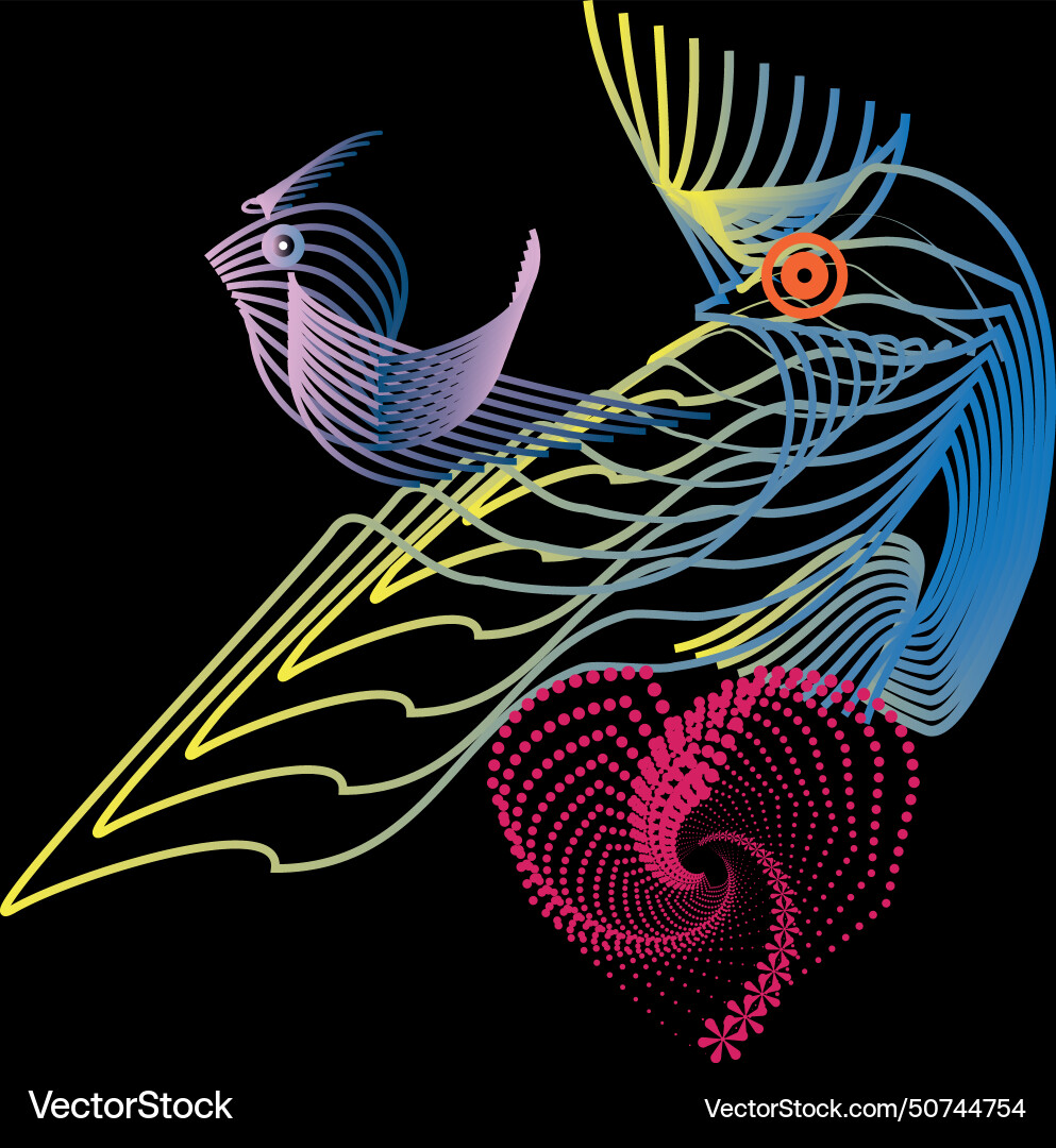 Create-dotted-spiral-vortex-birds Royalty Free Vector Image