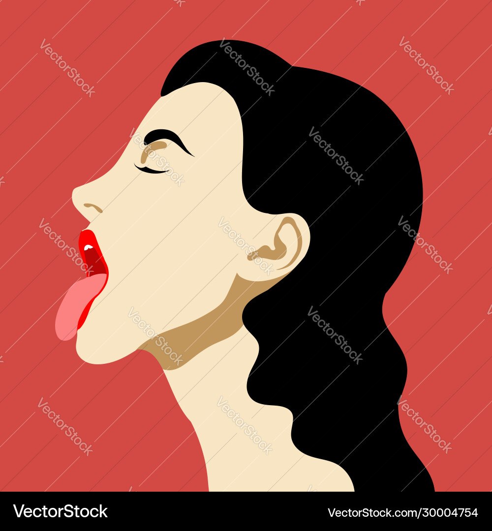 Dramatic Girl with Open Mouth Royalty Free Vector Image