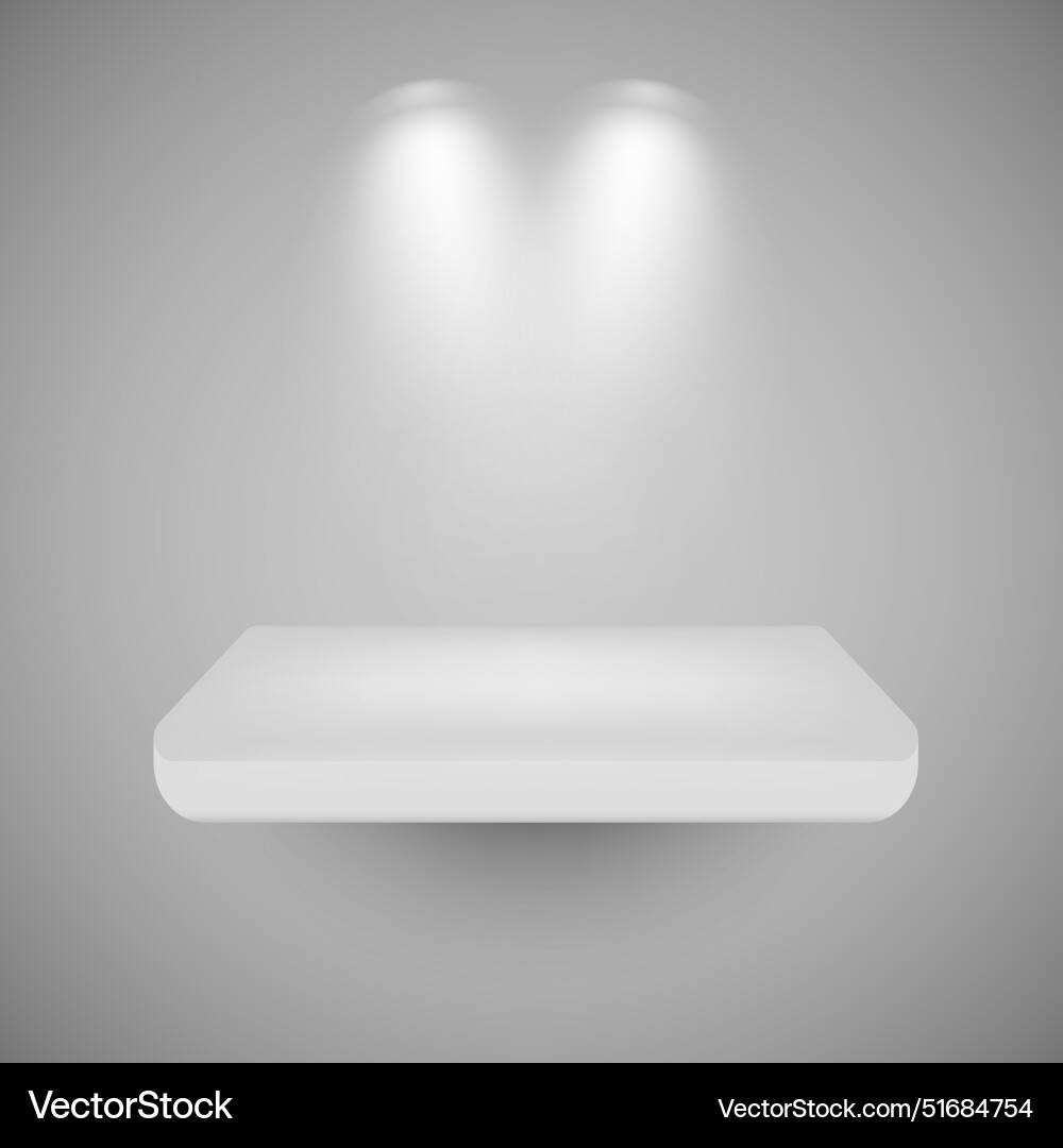 Empty shelf for exhibit Royalty Free Vector Image