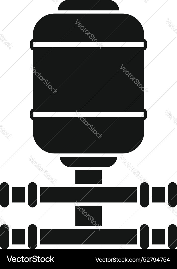 Gas cylinder connecting to pipeline system icon Vector Image