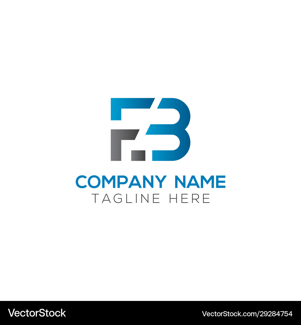 Initial letter fb logo design template creative Vector Image