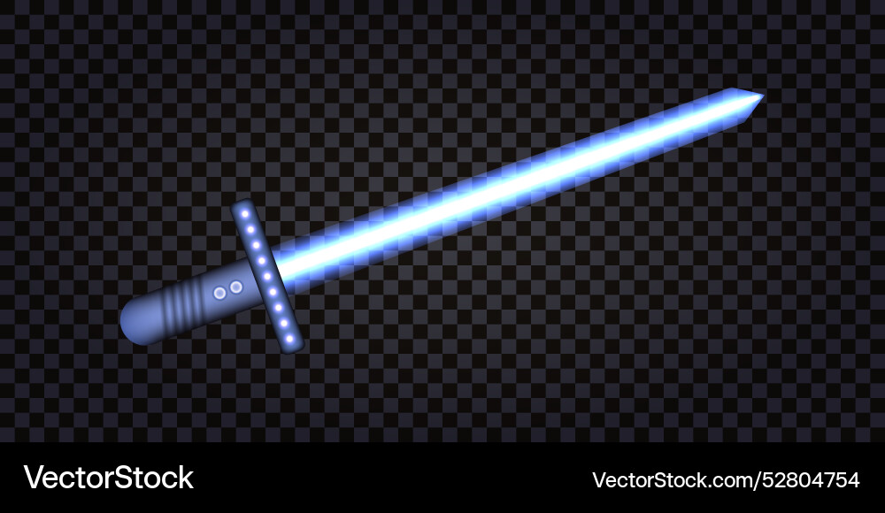 Laser light sword neon blue glowing blade Vector Image