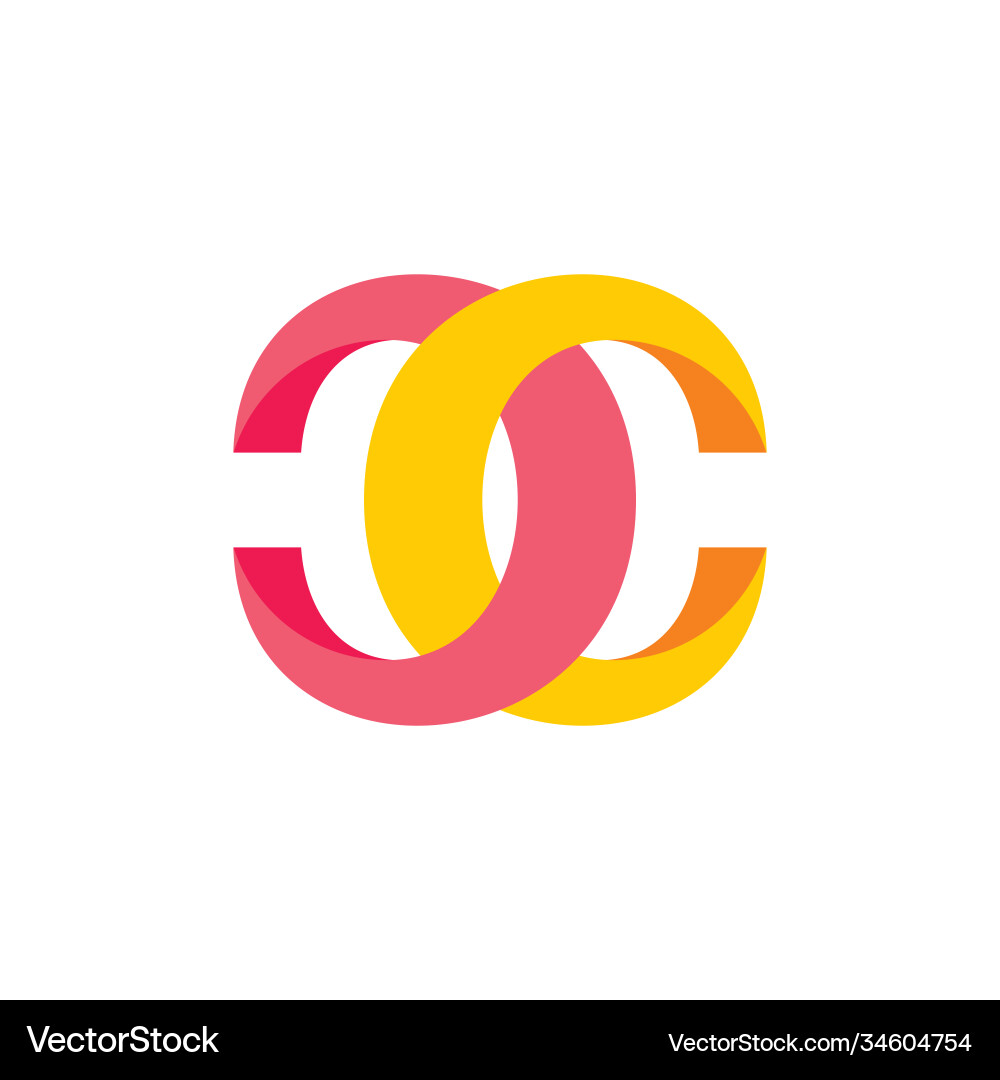 Buchstaben cc 3d verlinktes Logo Lizenzfreies Vektorbild